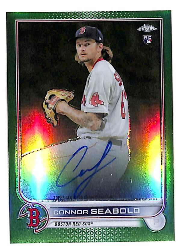 2022 Topps Chrome Connor Seabold 15/99 auto green refractor rookie card ...