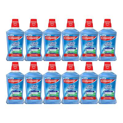Colgate Triple Action Zero Alcohol Mouthwash, 8.45oz (250ml) (Pack of ...