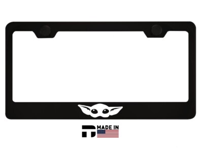 Baby Yoda License Plate Frame | Black Metal | Starwars | Force | Anime ...
