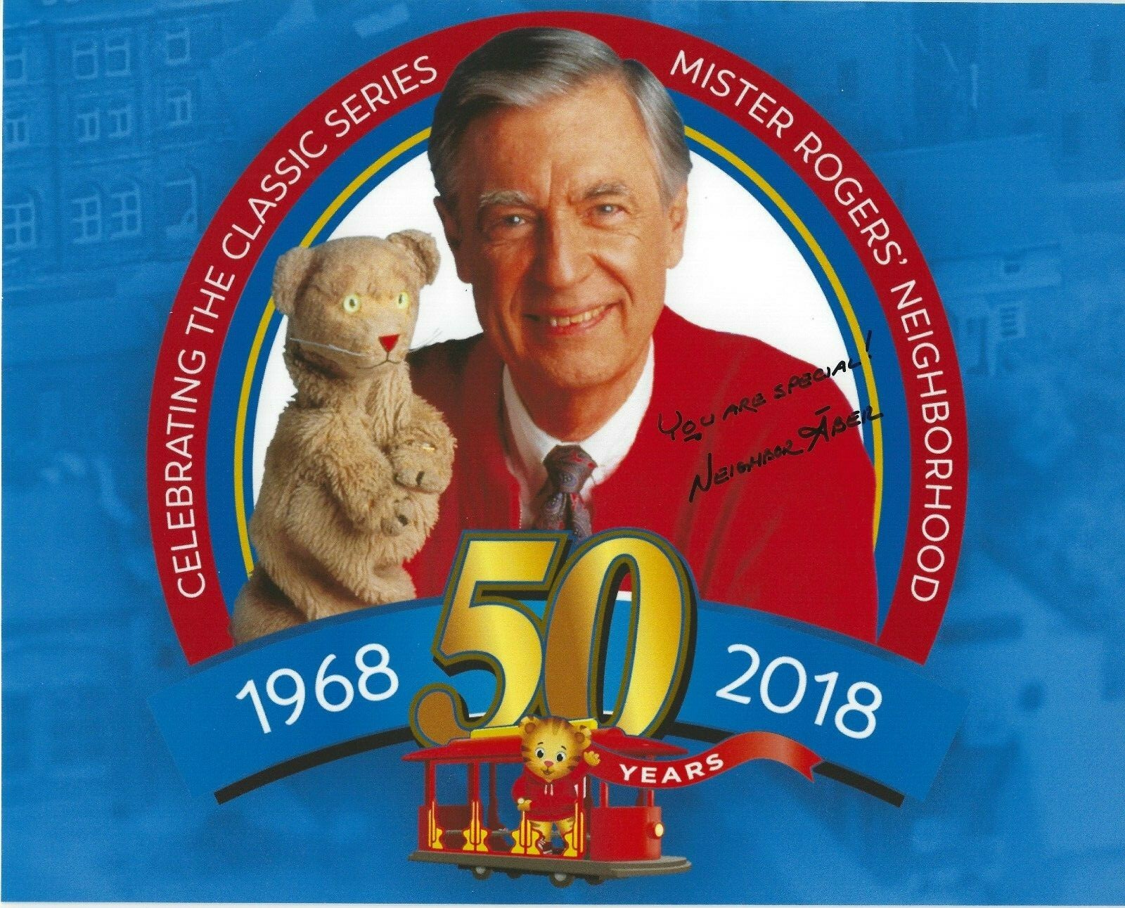 CHUCK Neighbor ABER Signed 8 x 10 Photo MISTER ROGERS NEIGHBORHOOD Free ...