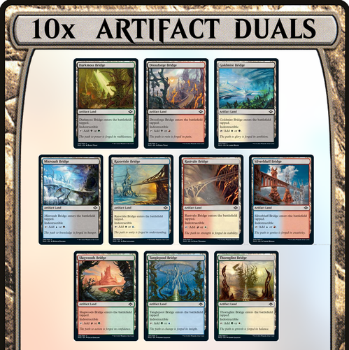 10x ARTIFACT BRIDGE Dual Lands Full Set of Dual 2-Color Commander EDH ...
