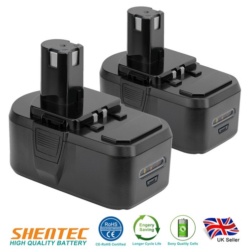 2x 18V 6.0AH Li-ion Battery For Ryobi P108 P107 ONE+ BPP-1817M BPP-1815 ...