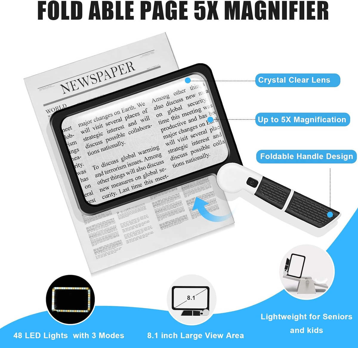 Sheet Magnifier With Light Buy Full Page 8 X 10 Inch Magnifier LED
