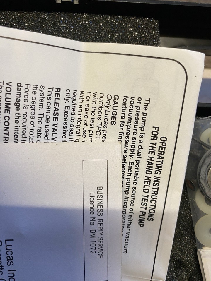 LUCAS Hand Held Test Pump | eBay UK