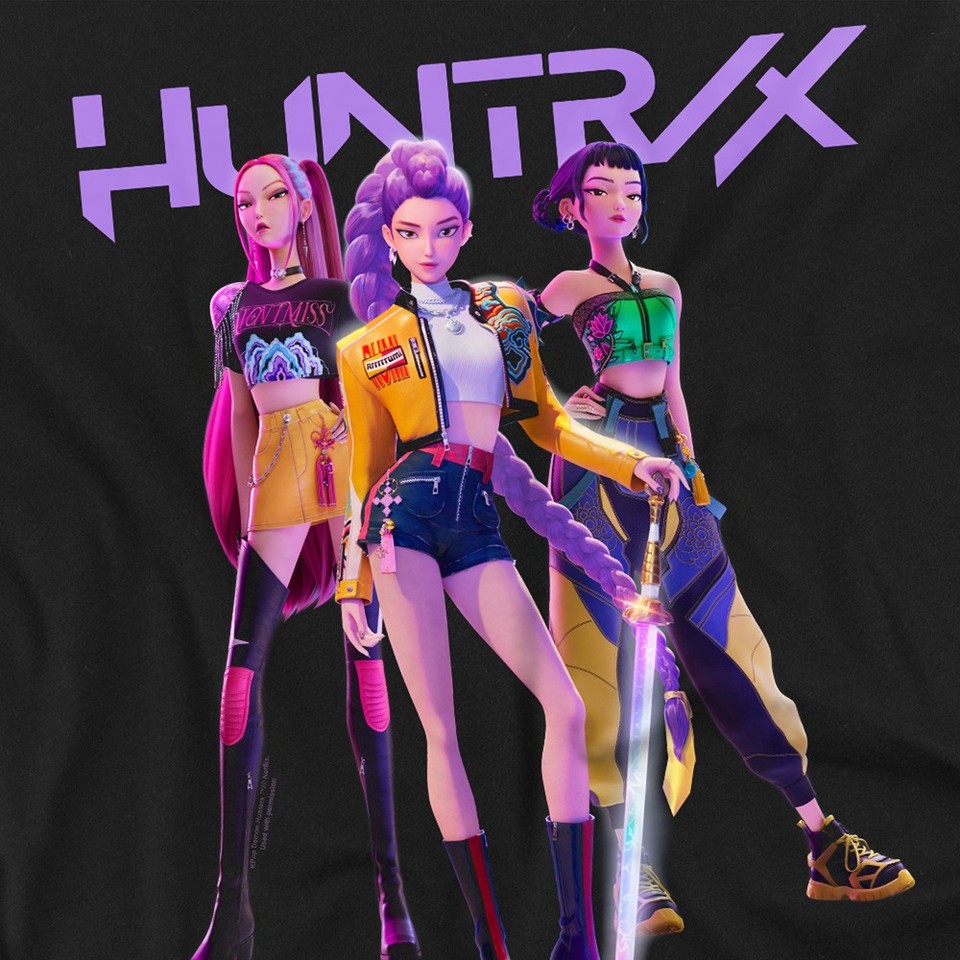 K-Pop Demon Hunters - Huntrix Huntr/X Band Pose (Back Print) T Shirt ...