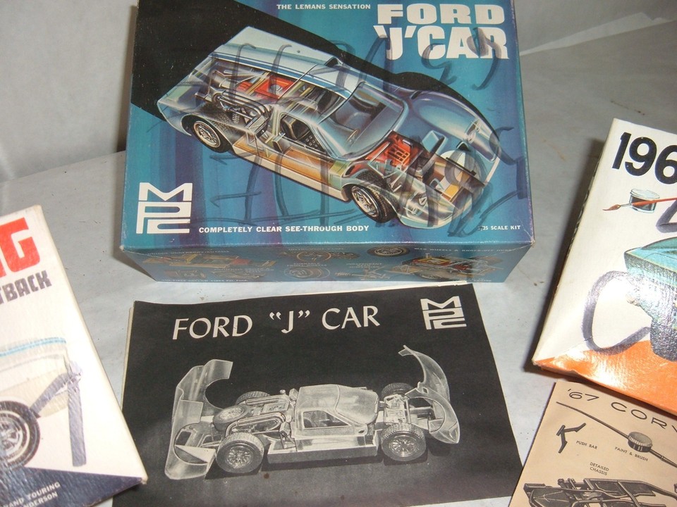 3 MPC MODEL BOXES W/ INSTRUCTIONS MUSTANG 1367 CORVETTE 567 FORD J CAR ...