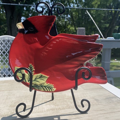 Certified International Red Cardinal Decorative Serving Plate Christmas ...