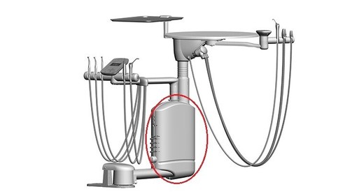 A-dec 541 12 O clock Duo Delivery System Control Cover Left White 77. ...