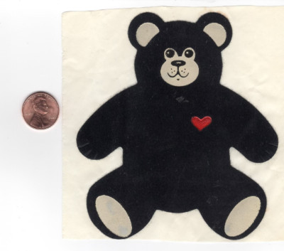 Vintage 80's Giant Size Personal Expressions Sticker Fuzzy Teddy Bear 4 ...