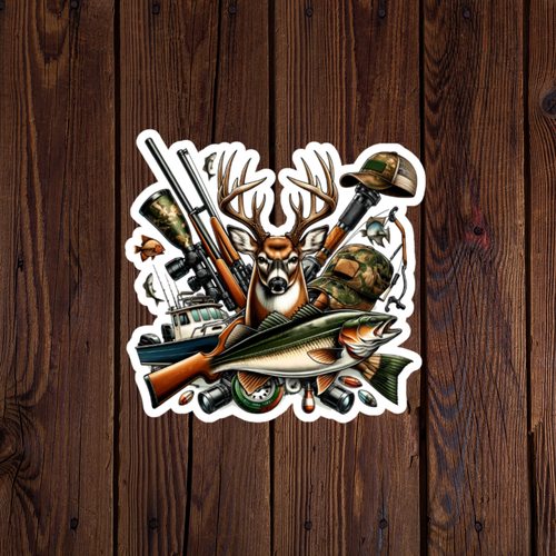 Hunting sticker vinyl decal fishing deer gun duck novelty laptop | eBay
