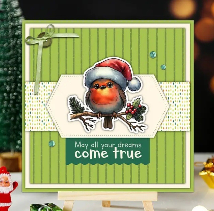 Clear Stamps Christmas Robins Transparent Robin Stamp Sentiments Card ...