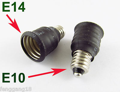 10x E10 To E14 Candelabra Socket Base LED Light Bulb Lamp Holder ...