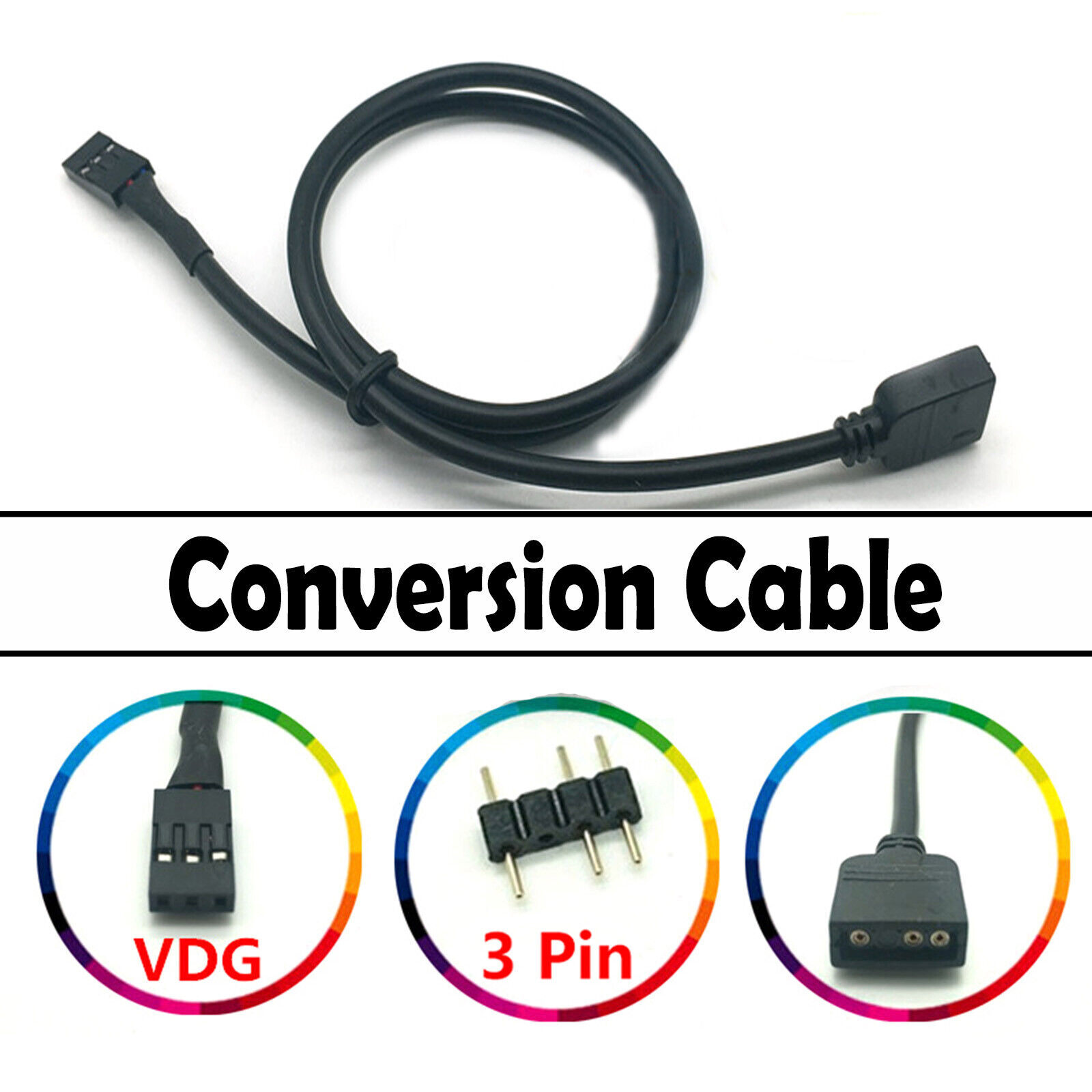 For GIGABYTE Motherboard 5V 3PIN RGB VDG Conversion Line Cable ...
