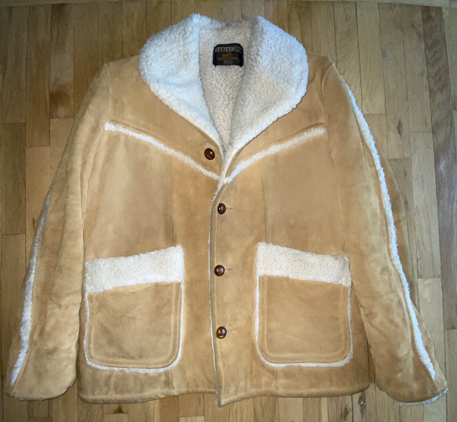 Vintage Sears Western Wear Ranch Coat Light Brown Sue… - Gem