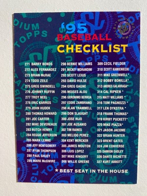 1995 TOPPS STADIUM CLUB CHECKLIST NM-MT MLB BASEBALL CARD | eBay