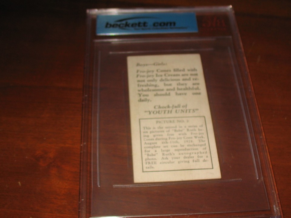 1928 Fro Joy Babe Ruth #2 ~Look out Mr. Pitcher~ BVG Beckett Authentic ...