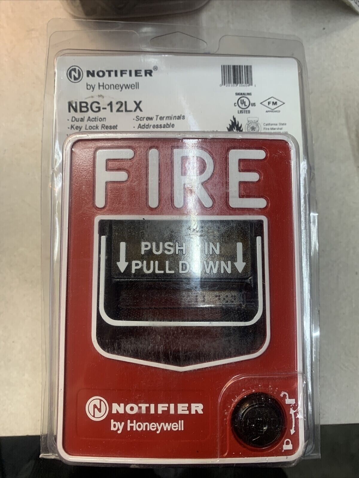 NOTIFIER NBG-12LX Fire Alarm Addressable Pull Station Key Lock for sale ...