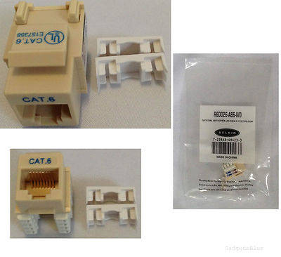 BELKIN CAT6 KEYSTONE JACKS RJ45 JACK NETWORK CONNECTOR T568A/B R6D026 ...