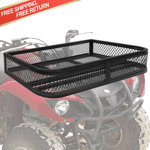 Heavy Duty ATV Front Cargo Basket Steel Mesh Rack 36x17.3 Inch ...