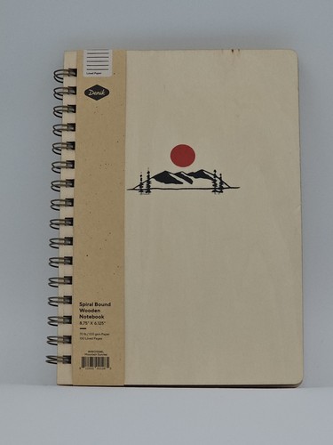 Denik Mountain Sunrise Sprial Bound Wooden Notebook 130 Lined PGS 8 3/4X 6.125” | eBay