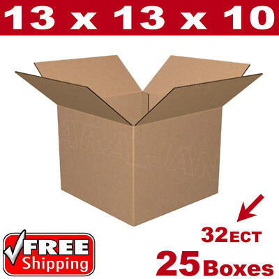 25- 13x13x10 Cardboard Boxes Mailing Packing Shipping Box Corrugated ...