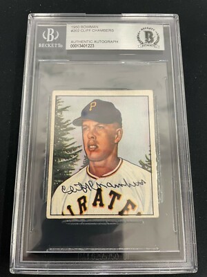 CLIFF CHAMBERS 1950 BOWMAN #202 - BAS AUTHENTIC AUTO - PITTSBURGH ...