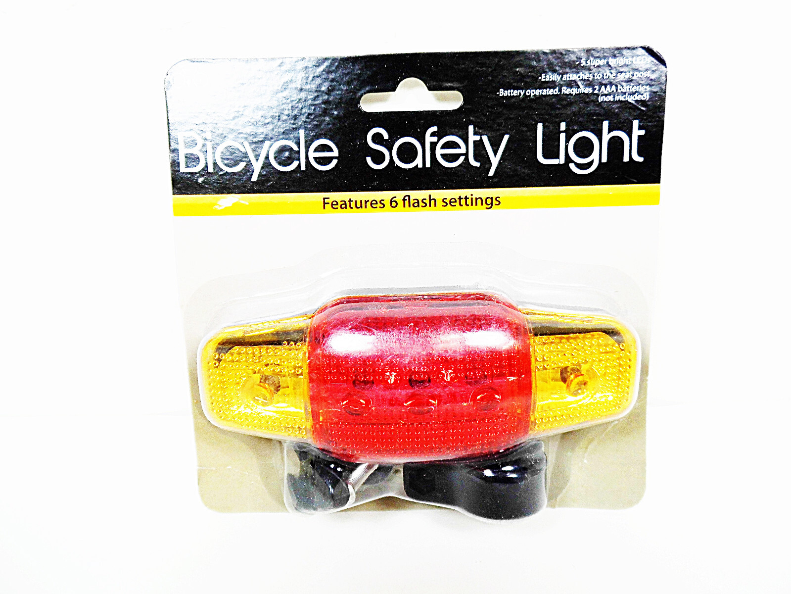 Bicycle Safety Light Red Amber Flashing LED Rear Bike Tail Lights Night ...