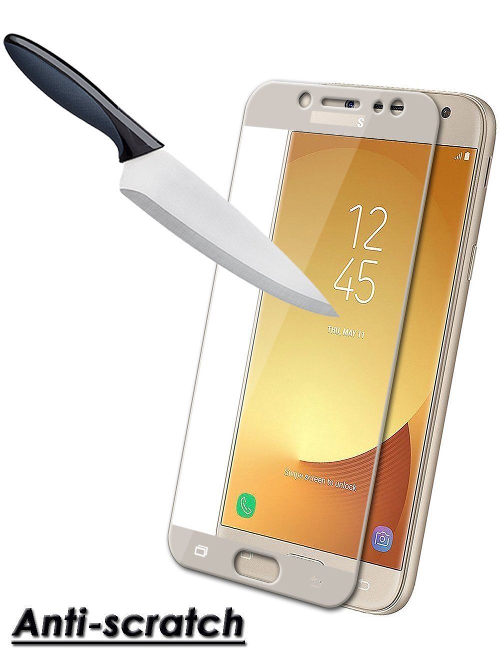 Full Coverage Tempered Glass Screen Protector For Samsung Galaxy J5 J7 ...