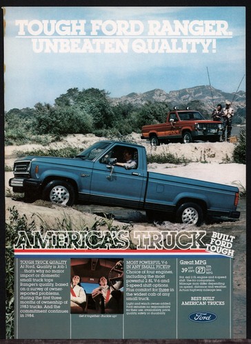1984 FORD RANGER Blue Pickup Truck Vintage Photo AD | eBay