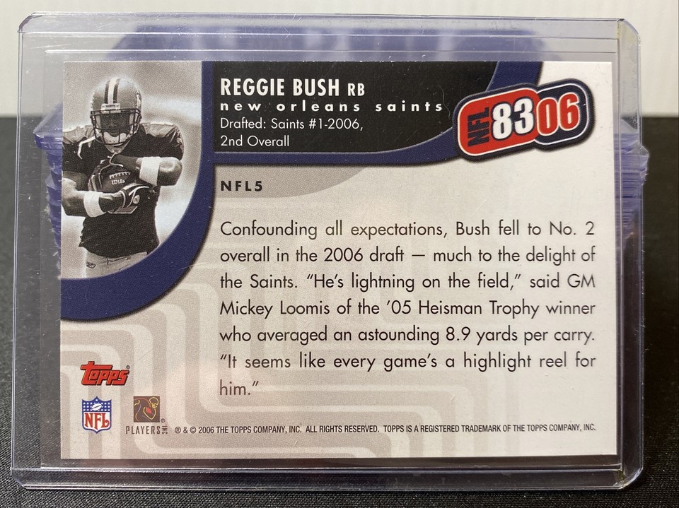 2006 Topps NFL Class of 2006 8306 #NFL5 Reggie Bush Rookie RC Saints | eBay