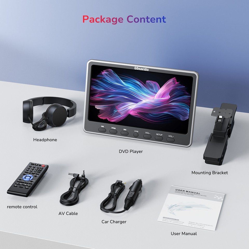 12" IPS Screen Car DVD Player Headrest TV USB SD Monitor Region Free W ...