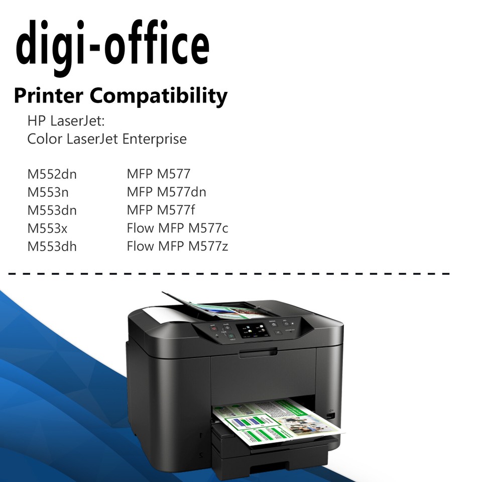 4PK CF360X Black Toner for HP 508X Color LaserJet Flow MFP M577z M577c ...