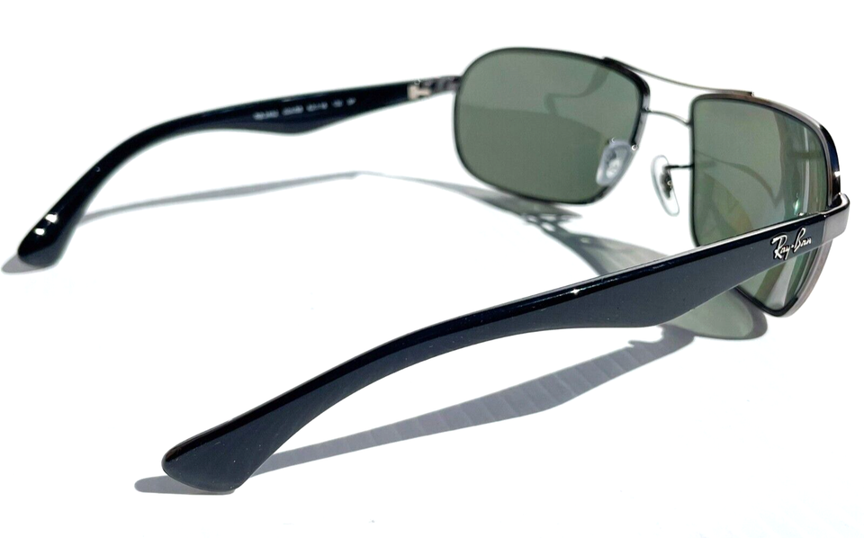NEW Ray Ban Gunmetal & Black POLARIZED Green Lens Sunglass RB3492 004/ ...
