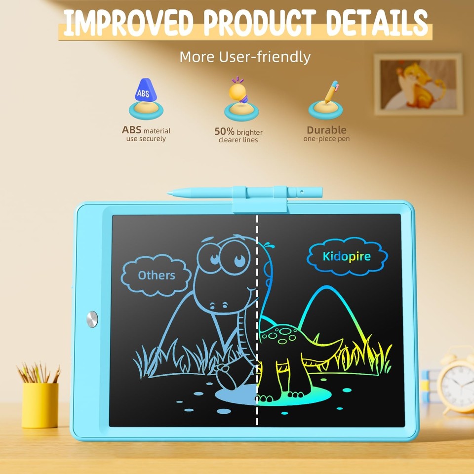 LCD Writing Tablet, 2Pack Reusable Drawing Pad for Kids, Colorful ...