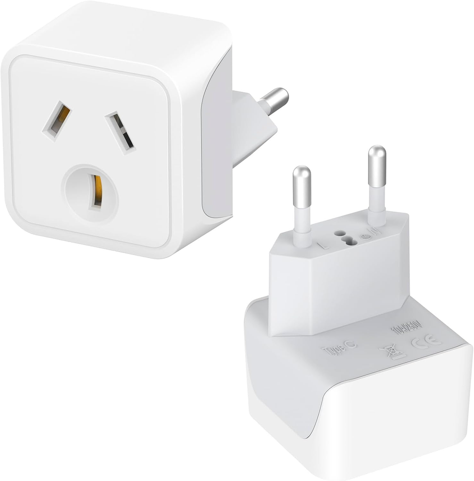 EU Travel Adapter, AU to European Plug Adapter, Europe Power Plug Type ...