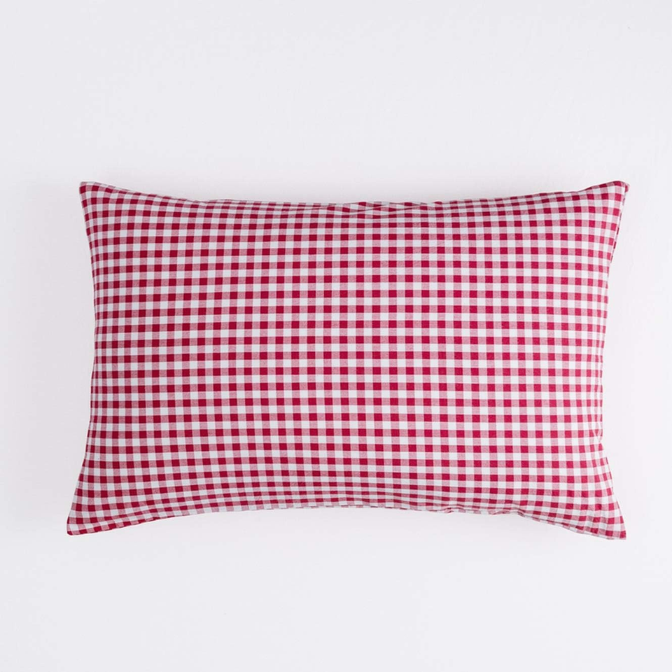 Red Gingham Duvet Cover King Size 100% Washed Cotton Vintage Plaid ...