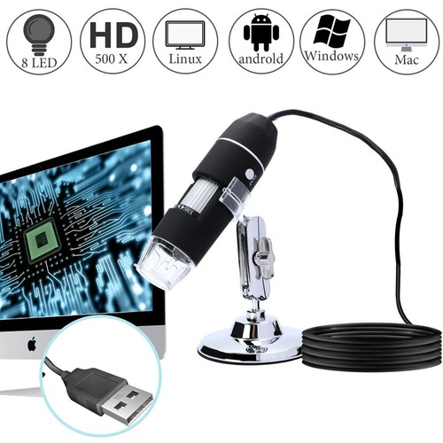 1600X Zoom 8LED HD 1080P USB Microscope Digital Magnifier Endoscope ...