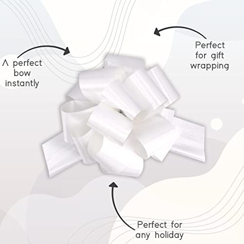 Insta Bows White 8 Inch Big Gift Bow for Bike Or Toy Car Metallic Look ...