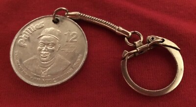 Vintage Keychain PHILLIES VETERANS STADIUM Key Fob Ring 1975 TONY ...