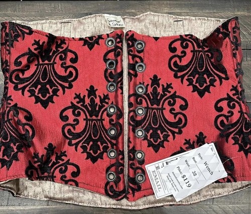 Damsel In This Dress (DiTD) Red & Black Filigree Wench Corset - 38” | eBay