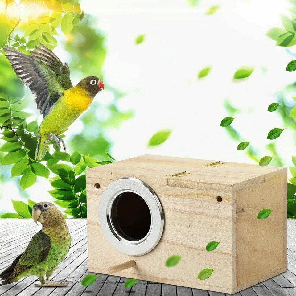 Wooden Bird Breeding Nest Box For Bird Parakeet Budgie Cockatiel ...