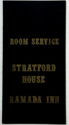 Original Vintage ROOM SERVICE Menu RAMADA INN STRATFORD HOUSE ...