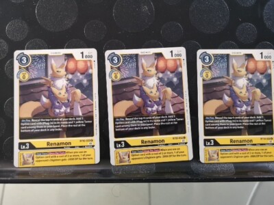 Renamon *3 Carte Digimon Anglais Bt10-032 | eBay