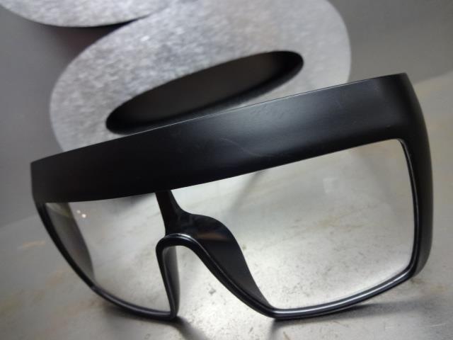 OVERSIZED EXAGGERATED Modern Retro SHIELD Clear Lens EYE GLASSES XL ...