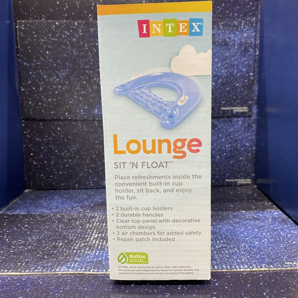 INTEX Sit 'N Float Inflatable Floating Swimming Pool Adult Lounge Chair ...