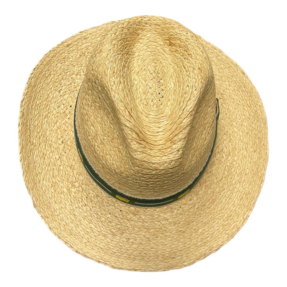 2024 Masters Logo Dorfman Pacific Natural Straw Hat Green Belt logo L ...