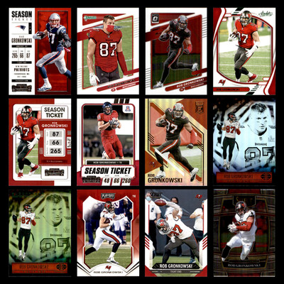 Rob Gronkowski Lot 12 Different Football Cards 2017-2022 NE Patriots/TB ...