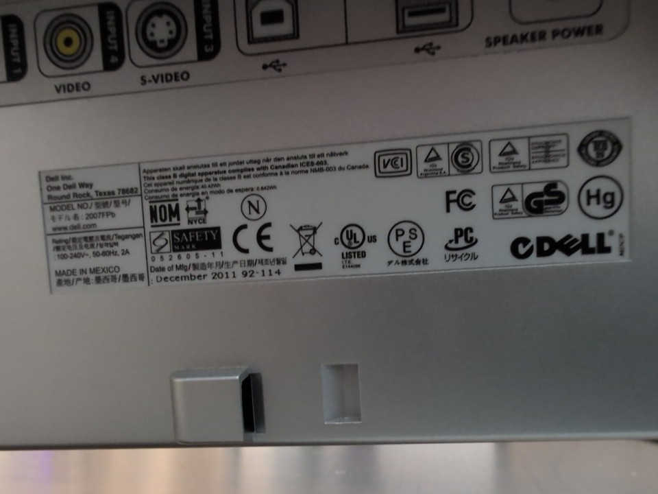 DELL UltraSharp 2007FPb 20" *S-IPS* LCD Retro Gaming Monitor w/ Stand ...