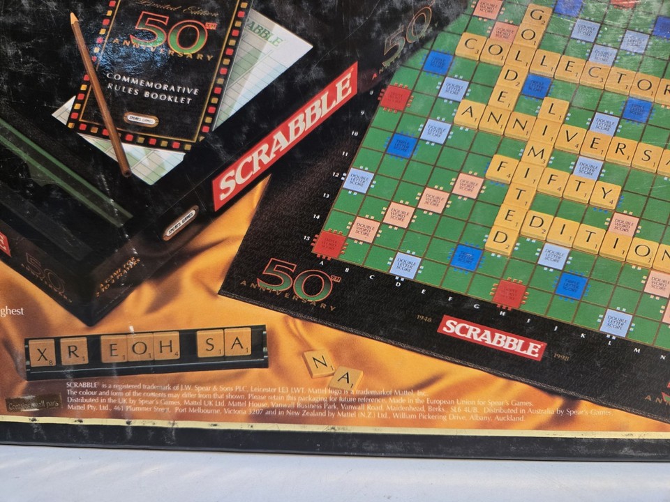 Scrabble 50th Anniversary Limited Edition Crossword Game Complete 88/ ...