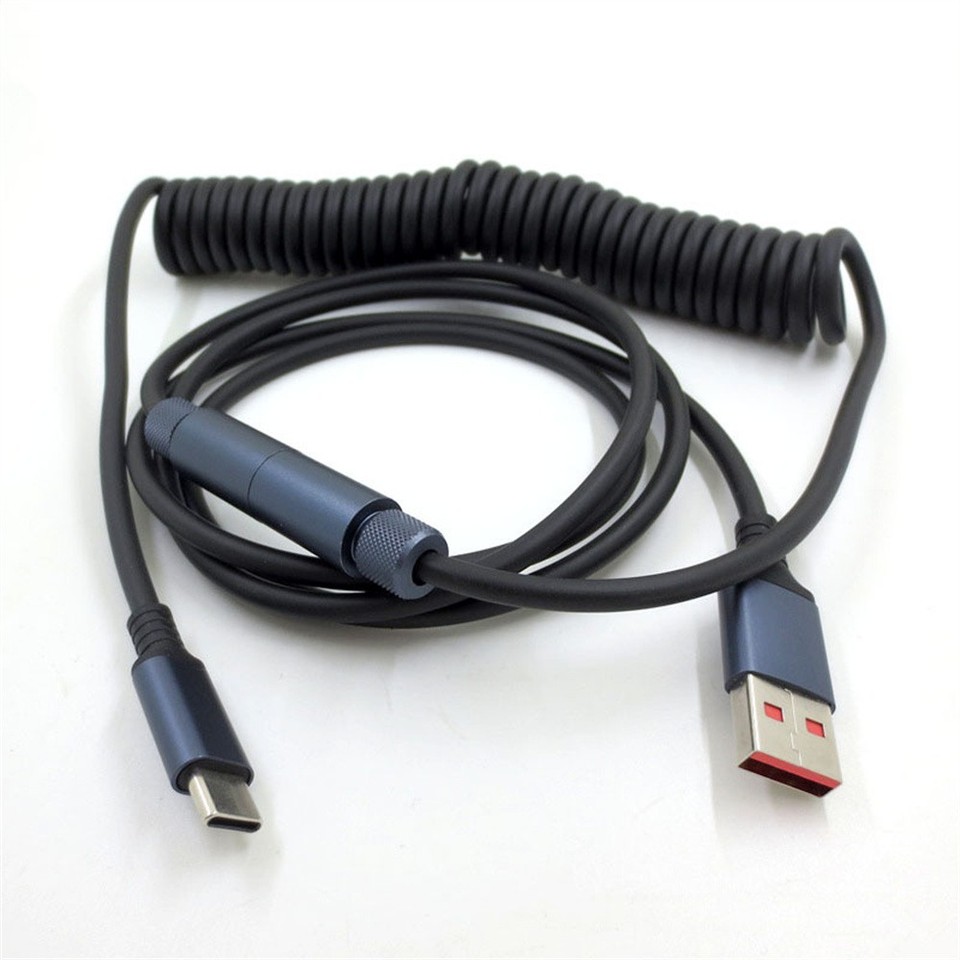 Coiled USB C Type C Cable for Mechanical Gaming Keyboard | eBay UK